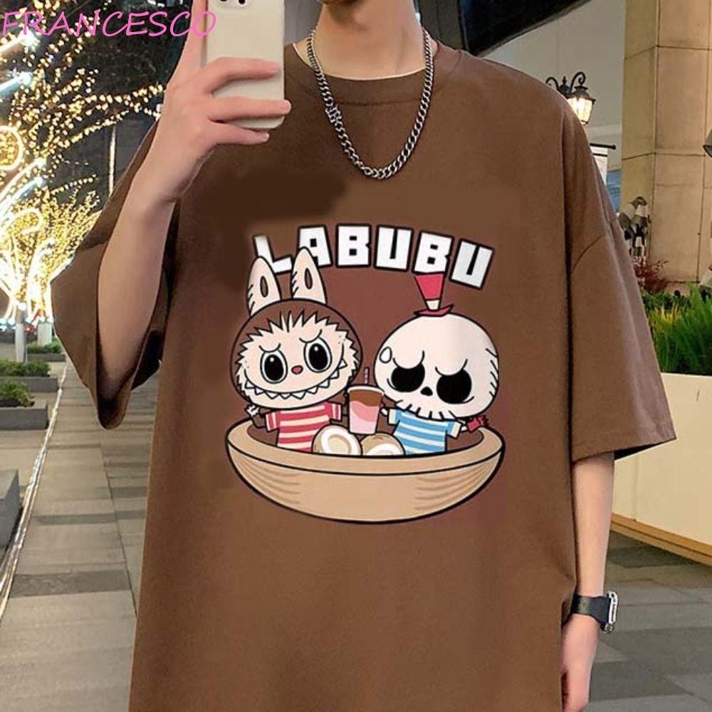 Francesco Labubu Time การ์ตูนอะนิเมะเสื้อยืด,ตัวอักษรหลวม Labubu แขน ...