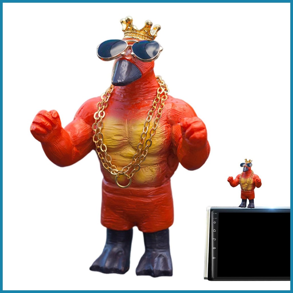 กล้ามเนื้อเป็ด Cool Dashboard เป็ดรูปปั้นเรซิ่นสวมแว่นตากันแดดและโซ่ทอง ...