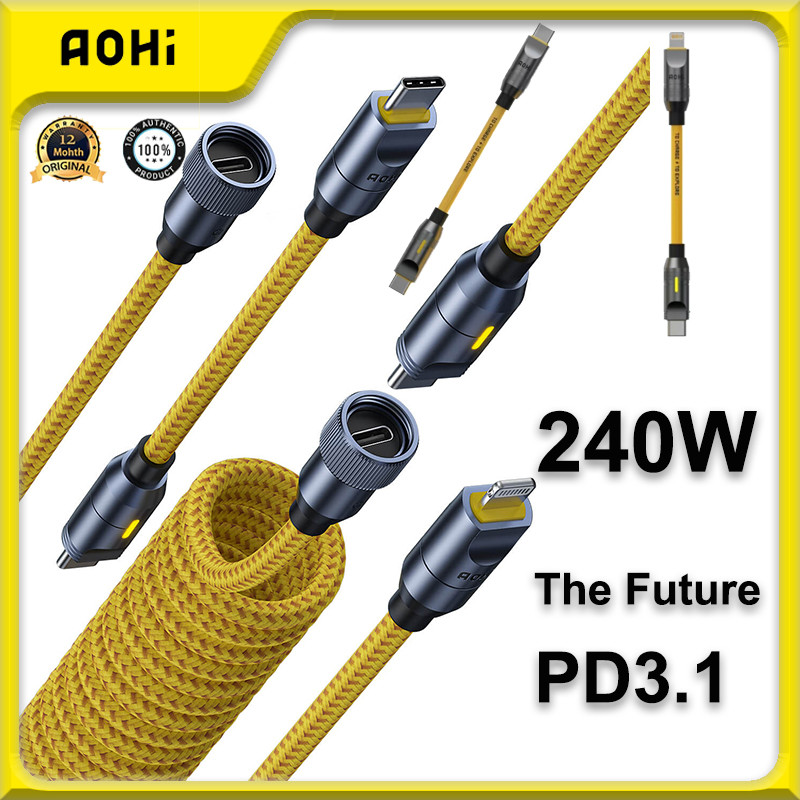 Aohi The Future ชุดสายไฟสร้างสรรค์ 240W 8 in 1 PD3.1 ชุดสายชาร์จเร็ว | Shopee Thailand