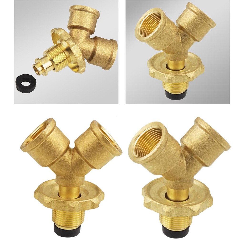 [Lszcx6l] Y Splitter Tee Adapter 1 in 2 Outlet Tee Connector 2 อะแดปเต ...