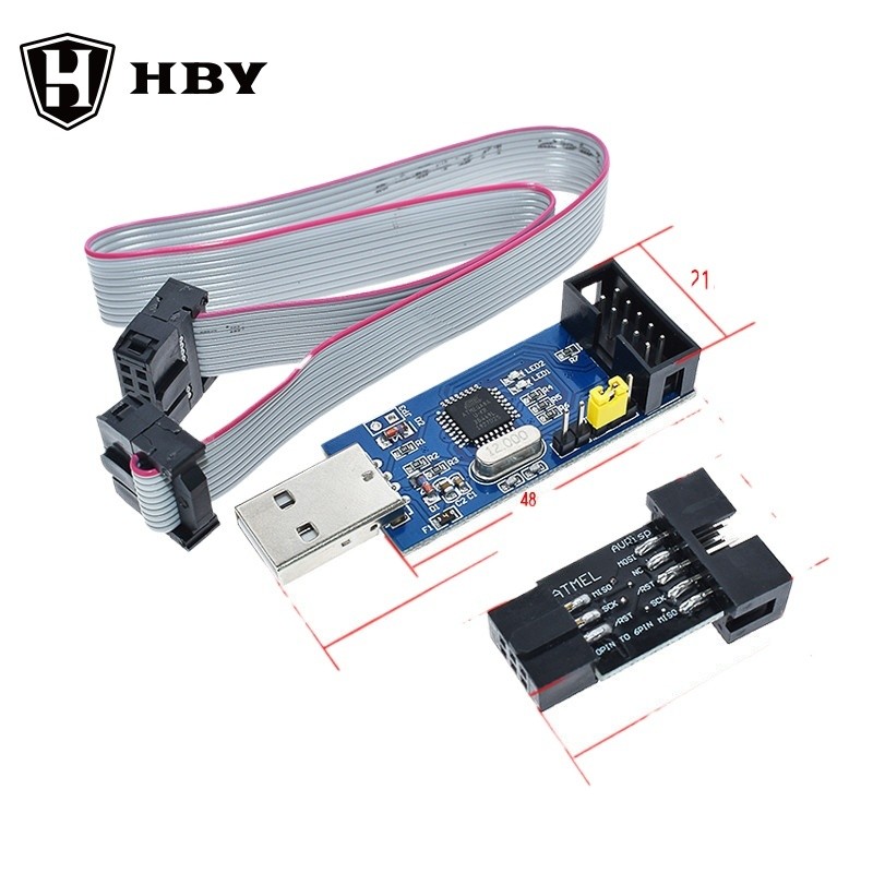 โปรแกรมเมอร์ Arduino Usbasp Usbisp Avr Usb Isp Usb Asp Atmega8 Atmega128 รองรับ Win7 64k 10pin