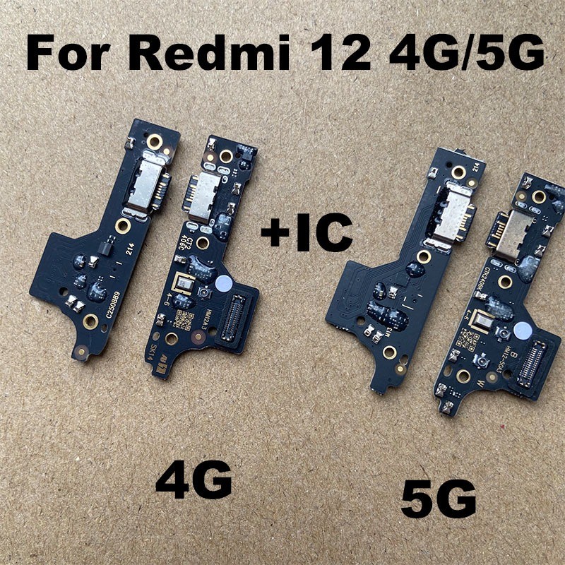 สําหรับ Xiaomi Redmi 12 USB แท่นชาร์จพอร์ต Mic Connector Board Flex ...