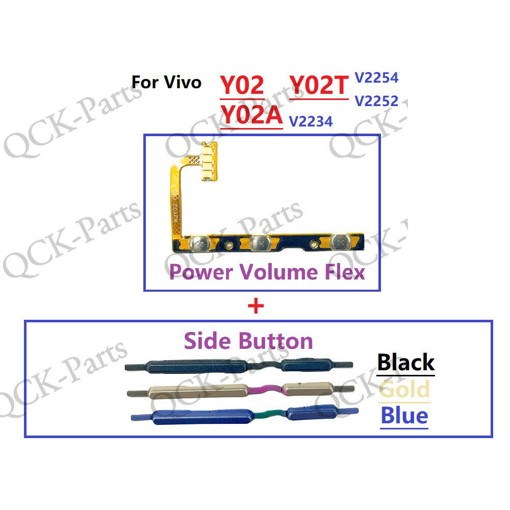 สําหรับ Vivo Y02 Y02T Y02A V2234 V2254 V2252 เปิดสวิตช์ระดับเสียงปุ่ม ...
