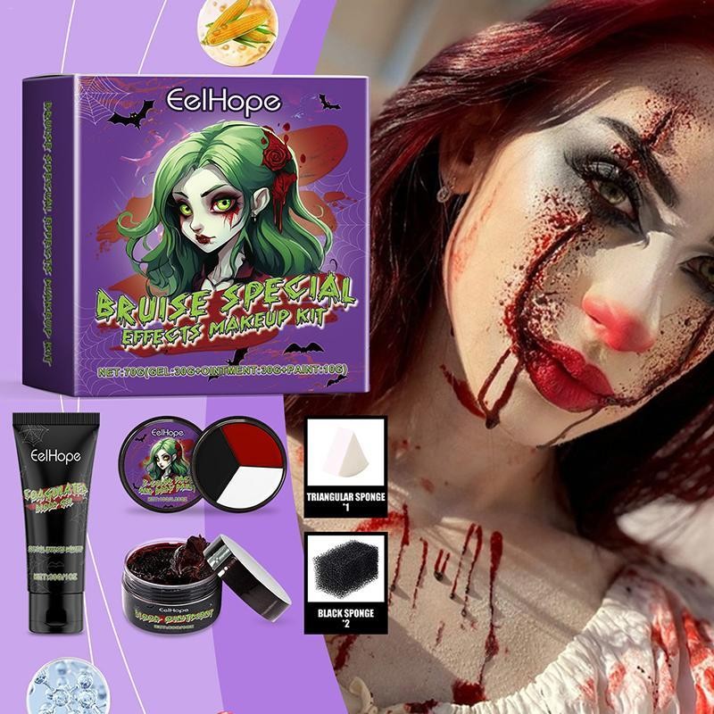 ฮาโลวีนแต่งหน้า Boby ภาพวาดชุด Bruise แต่งหน้าเลือดเจลเลือดครีมสามสี ...