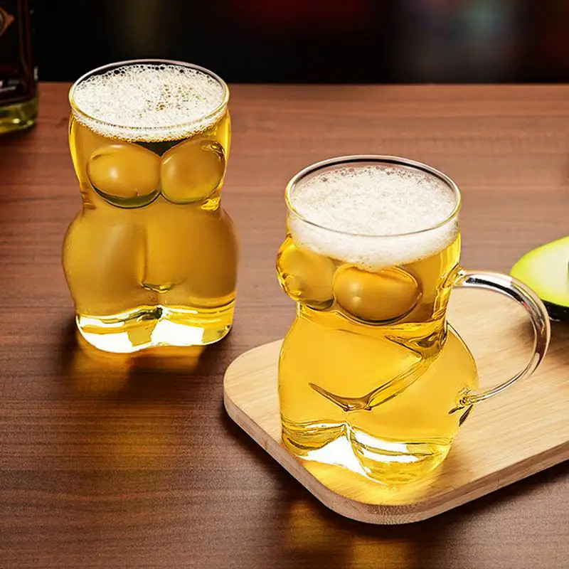 Glass Beer Mug creative Women Body Shaped Beer Glasses Water Cup Sexy ...
