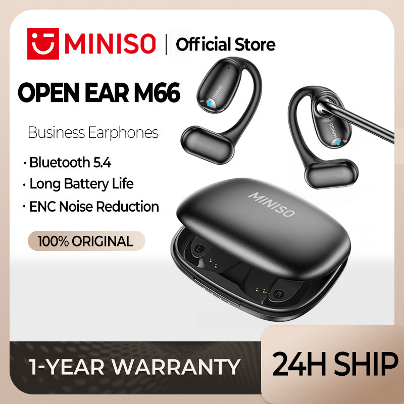 Miniso M66 OWS หูฟัง ไร้สายบลูทูธ หูฟังบลูทูธ 5.4 TWS 3D ชุดหูฟังสเตอริ ...