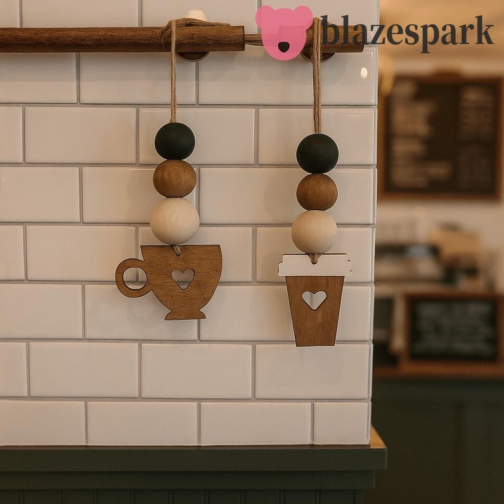 BLAZESPARK 2 ชิ้นถ้วยกาแฟ Doorplate, ตกแต่ง Handmade Coffee Shop Signage, ตกแต่งผนัง Vintage ไม้ ...