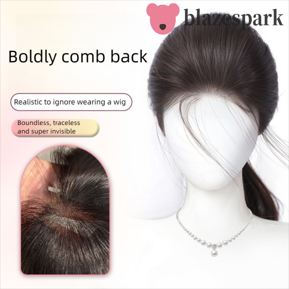 BLAZESPARK วิกผมลูกไม้สังเคราะห์ด้านหน้าและกลาง ปรับแต่งมาแล้วสำหรับเพิ่มความหนานุ่มให้เส้นผม ...