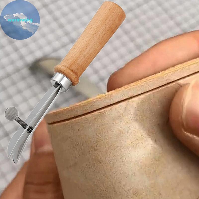 Warmwing ปรับหนังขอบเย็บ Groover หนัง Craft Groove Gouge DIY เครื่องมือหนัง Crimper Slotting และ ...