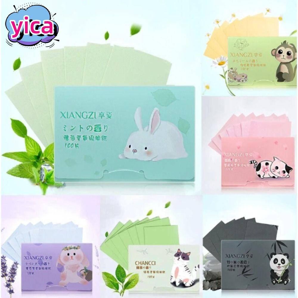 YICA กระดาษดูดซับน้ํามัน 100 ชิ้น, กระดาษซับน้ํามันแบบพกพาบนใบหน้า ...