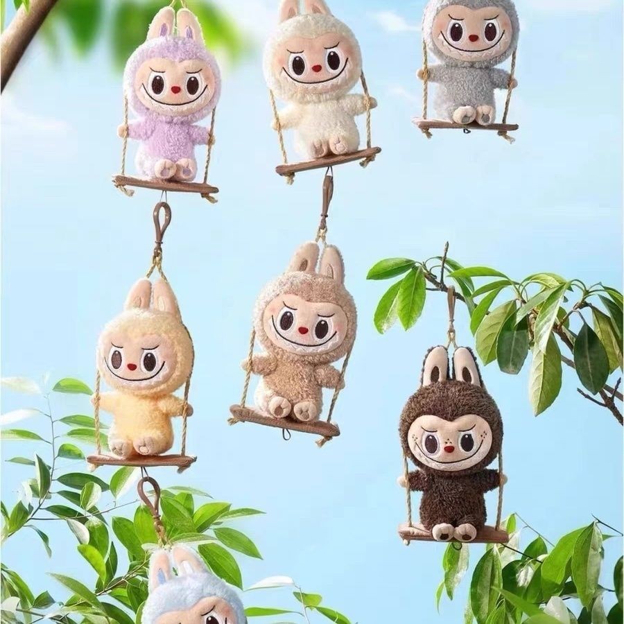 【ของแท้】 POPMART Labubu Woodworking Workshop Series Swing Plush Pendant ...
