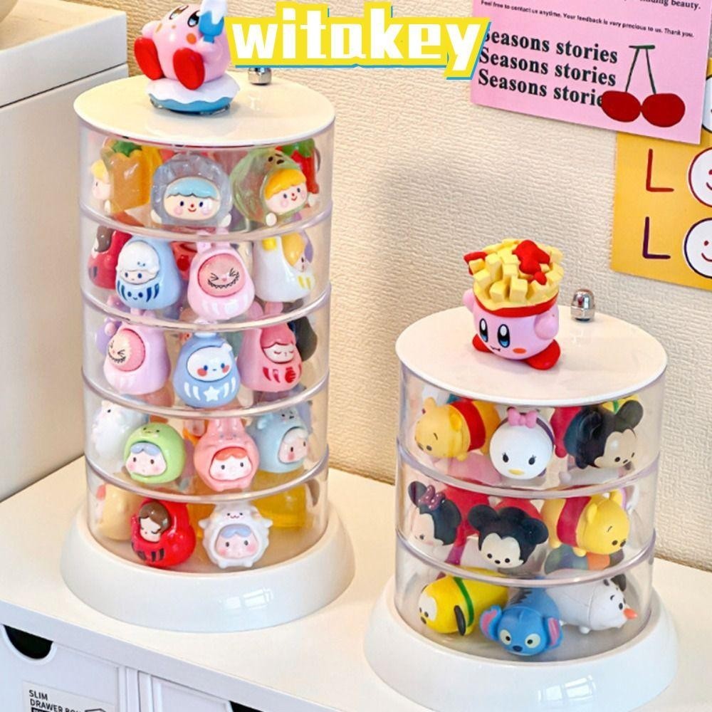 Witakey Pop Bean Display Rack, Pop Mart พร้อมกล่องแสดงหุ่นปก, 360° หมุนกล่องเก็บตุ๊กตากล่องหลาย ...