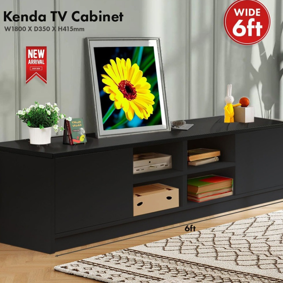 Ninsso : 6 Feet Modern TV Cabinet /TV Console/ Media Storage/ Rak TV ...