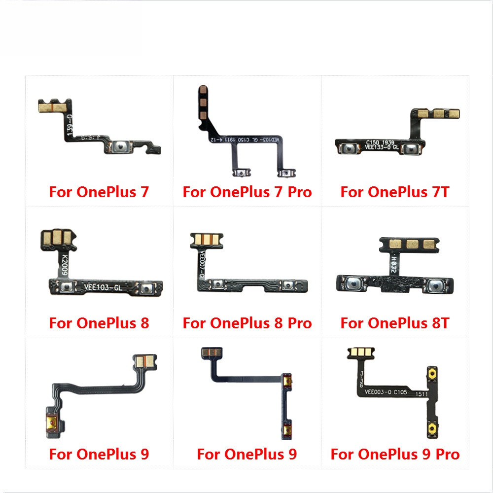 & สําหรับ OnePlus 7 7T 8T 8 9 Pro ด้านข้างเปิดปิดระดับเสียงกล้องปุ่มสวิทช์ Flex Cable Ribbon ...