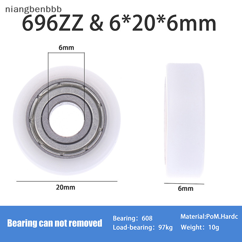 (niangbenbbb) 1pc 696 ZZ 6*20*6 มม.696ZZ แพคเกจพลาสติกห่อ POM สายเชือก ...