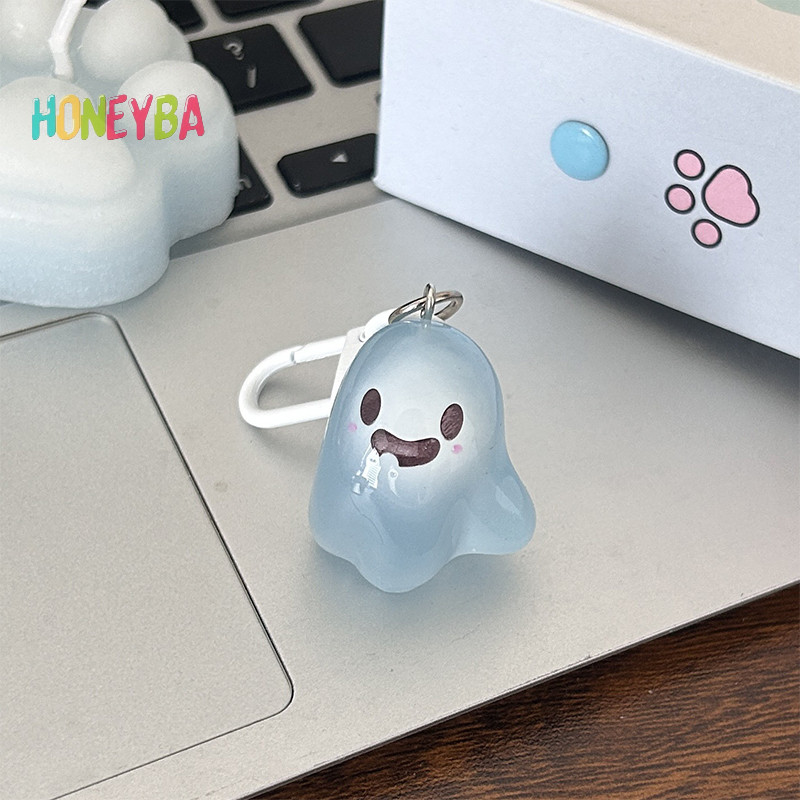 ฮาโลวีน Luminous Ghost Key Chain การ์ตูนเยลลี่ตุ๊กตาโทรศัพท์จี้หูฟัง ...