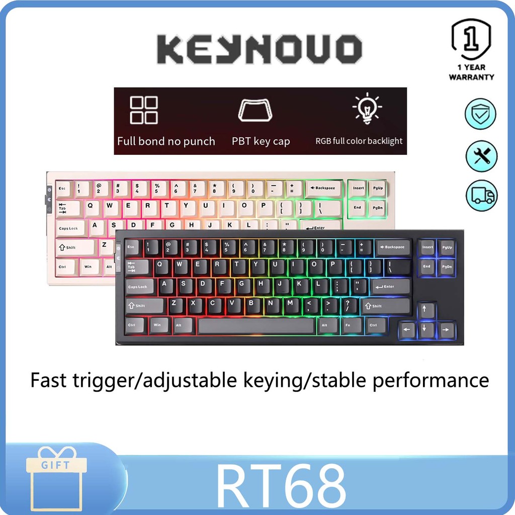 Keynouo RT68 คีย์บอร์ดแกนแม่เหล็กสําหรับเล่นเกมเดี่ยวแบบมีสาย | Shopee ...