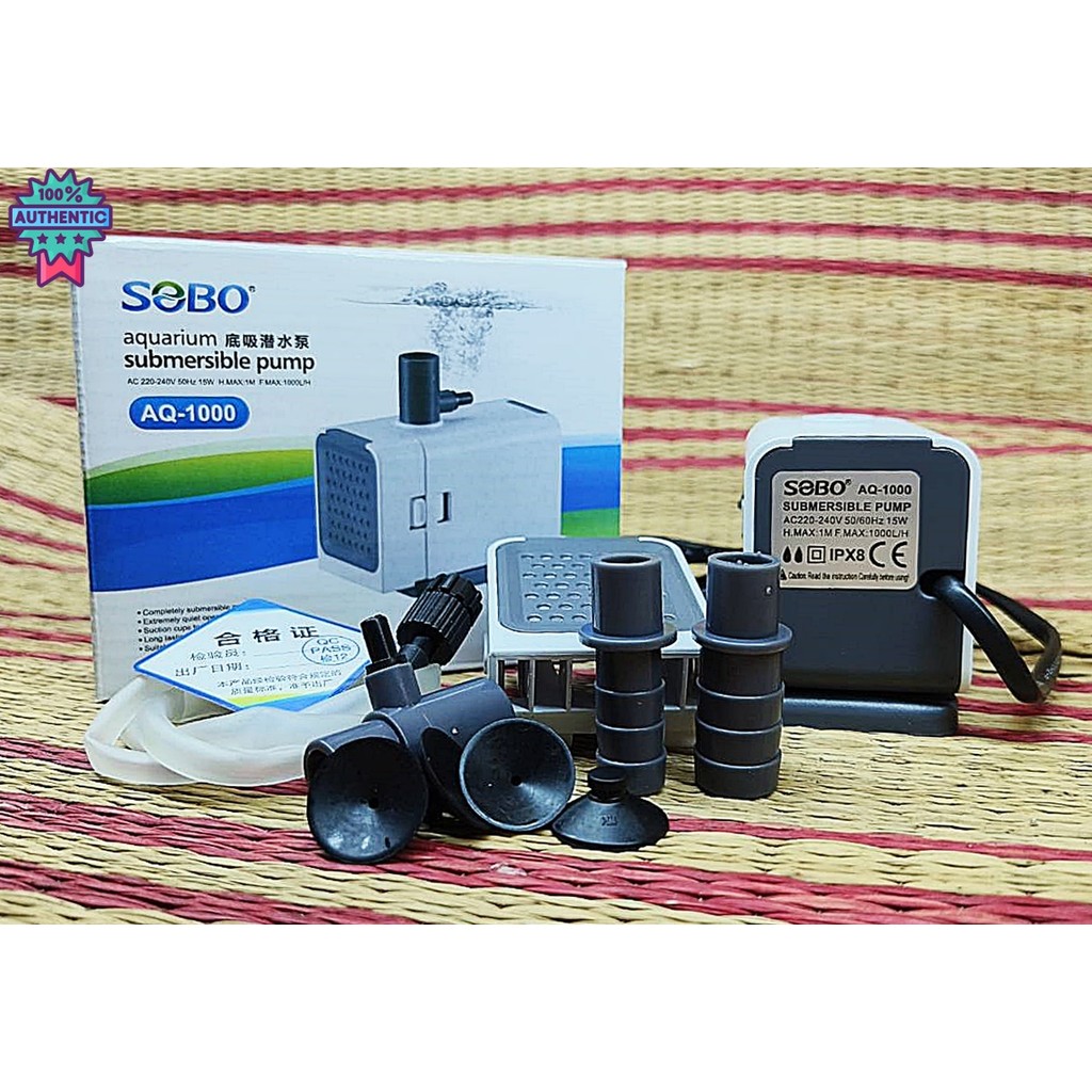 ปั๊มน้ำตู้ปลา SOBO AQ500, AQ1000, AQ1500 ปั๊มน้ำพุ SOBO AQ-500, AQ-1000 AQ-1500 สำหรัตู้ปลา ...
