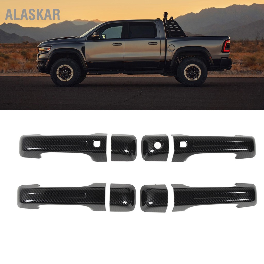 ALASKAR 4 ชุดผ้าคลุมมือจับประตูด้านนอกสีคาร์บอนไฟเบอร์มีสไตล์พอดีสำหรับ ...