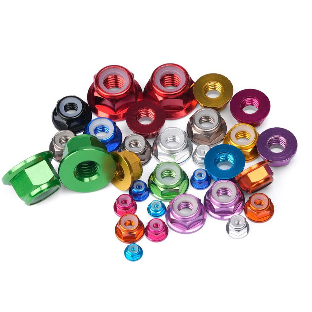 1PCS M2 M2.5 M3 M4 M5 M6 M8 Nylock Locking/Flange/Hex Full Nuts Aluminium Nut | Shopee Thailand