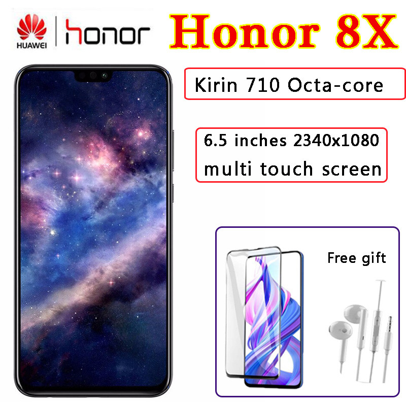 โทรศัพท์มือถือ Huawei Honor 8X สมาร์ทโฟน 6.5 นิ้วหน้าจอ FHD โทรศัพท์ Kirin 710 FingerPrint 20 ...