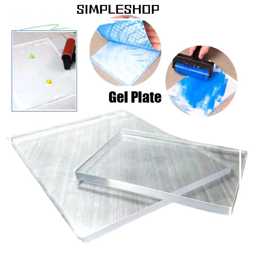 SIMPLESHOP แผ่นเจล, แผ่นพิมพ์เจลใสแบบใช้ซ้ําได้, เจลกด Monoprinting ซิลิโคนเจลศิลปะแผ่น ...