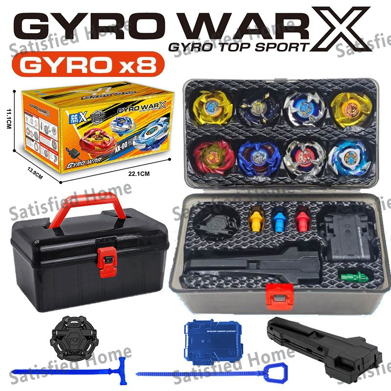 สไตล์อนิเมะ😍เซ็ตกล่องลูกข่าง เบเบดครบชุด เบย์เบลด x Combo Set GYRO WARX 1เซ็ตได้เบย์เบลด 4 ลูก ...