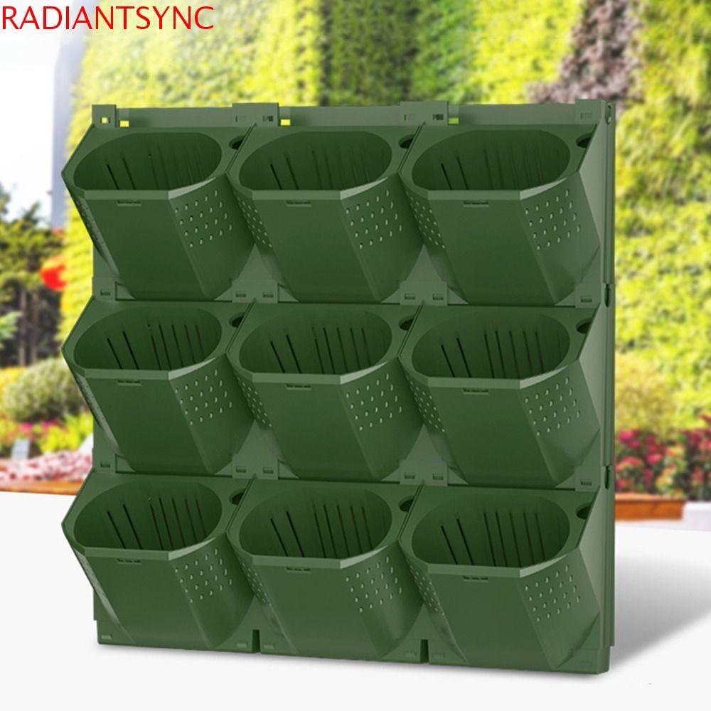 RADIANTSYNC กระถางต้นไม้ติดผนัง, แขวน 3 in 1 ชาวไร่ผนังแนวตั้ง, ตกแต่งพลาสติกสามมิติหลายชั้น ...