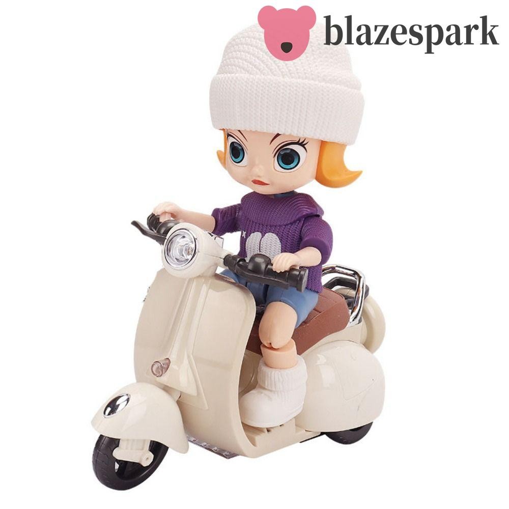 BLAZESPARK Labubu รถจักรยานยนต์, ไฟฟ้า 360 องศาหมุน Labubu ตุ๊กตาของเล่น,เด็กของขวัญ Stunt ...