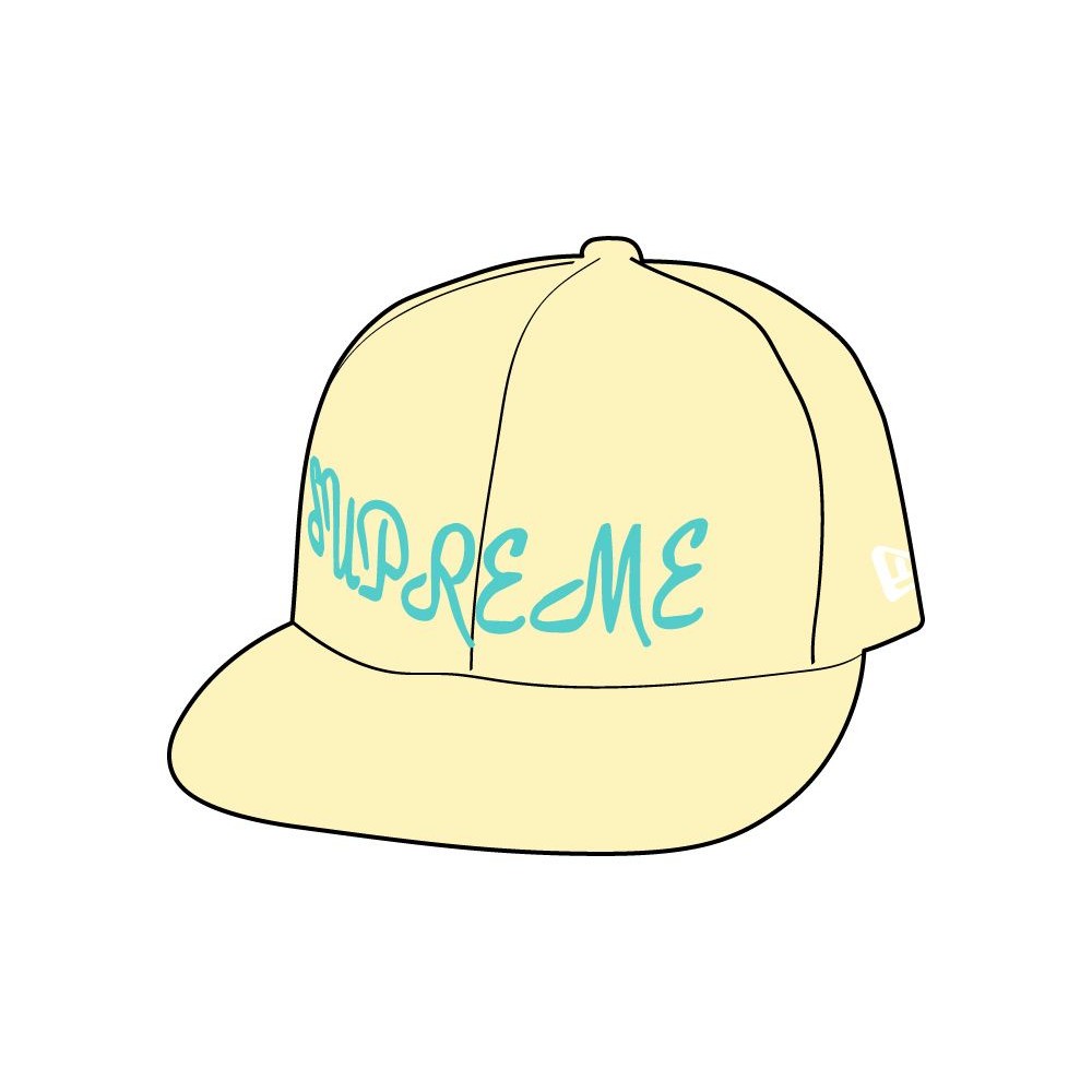 Supreme Script New Era Pale Yellow Unused | Shopee Thailand