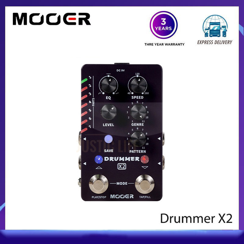 Mooer Drummer X2 Professional Dual-Footswitch Drum Machine กีตาร์ ...