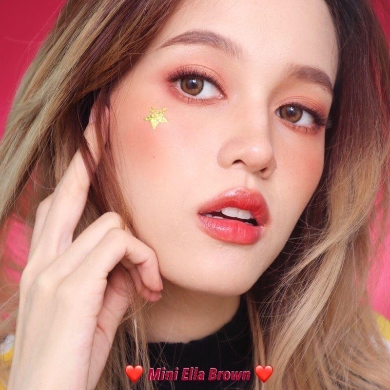 คอนแทคเลนส์(มินิ)🔥Mini Ella🔥(Kitty Kawaii) สี : Brown / Gray / Hazel ...
