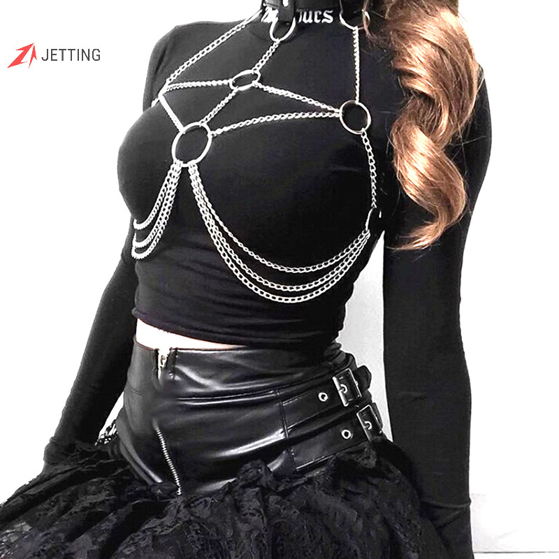 Jtth ผู้หญิง Cupless Bra Top หนังเข็มขัด Body Bondage หน้าอกสายคล้อง ...