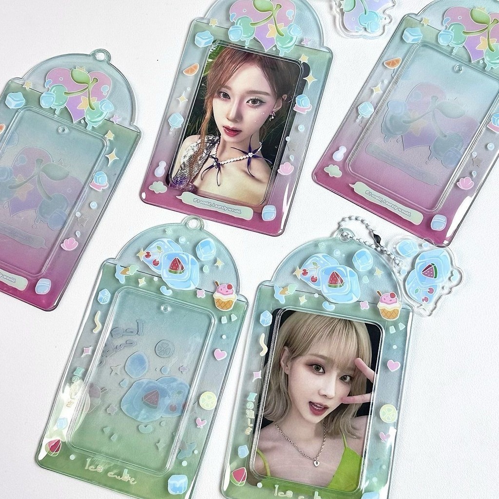 Ins PVC Cool ผลไม้ฤดูร้อน 3 นิ้วผู้ถือบัตร Idol Display Organizer น่ารักผู้ถือ ID | Shopee Thailand