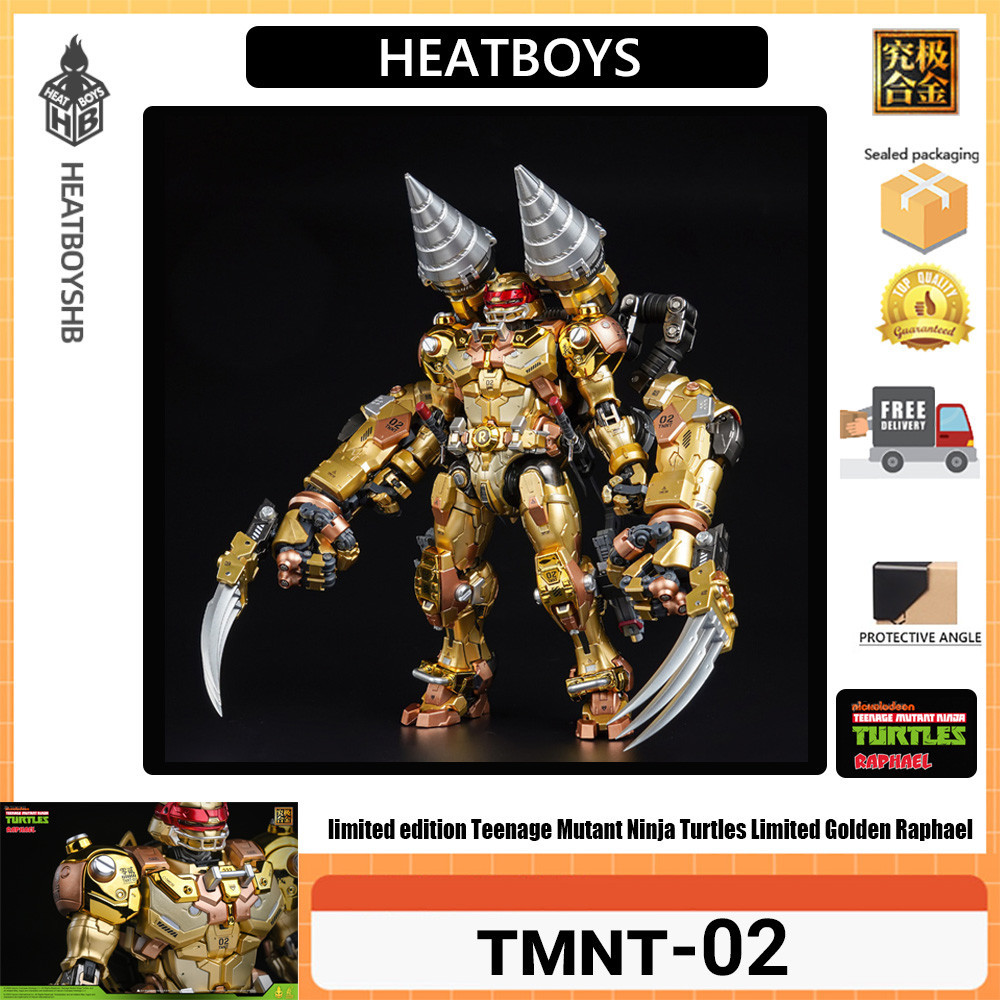Heatboys TMNT-02 Alloy Mecha Ninja Turtles series Raphael gold shine ...
