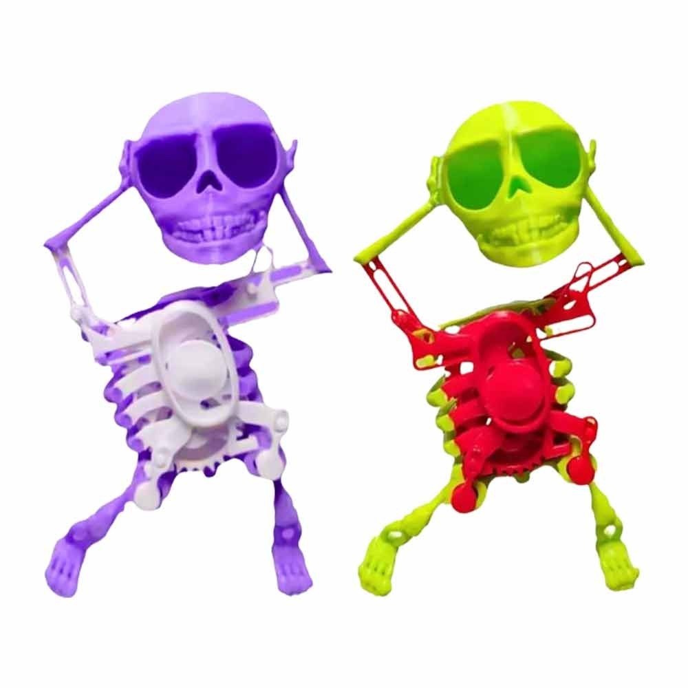 3D Dancing Skeleton Toy Clockwork Spring Self-moving Skull Swinging ...