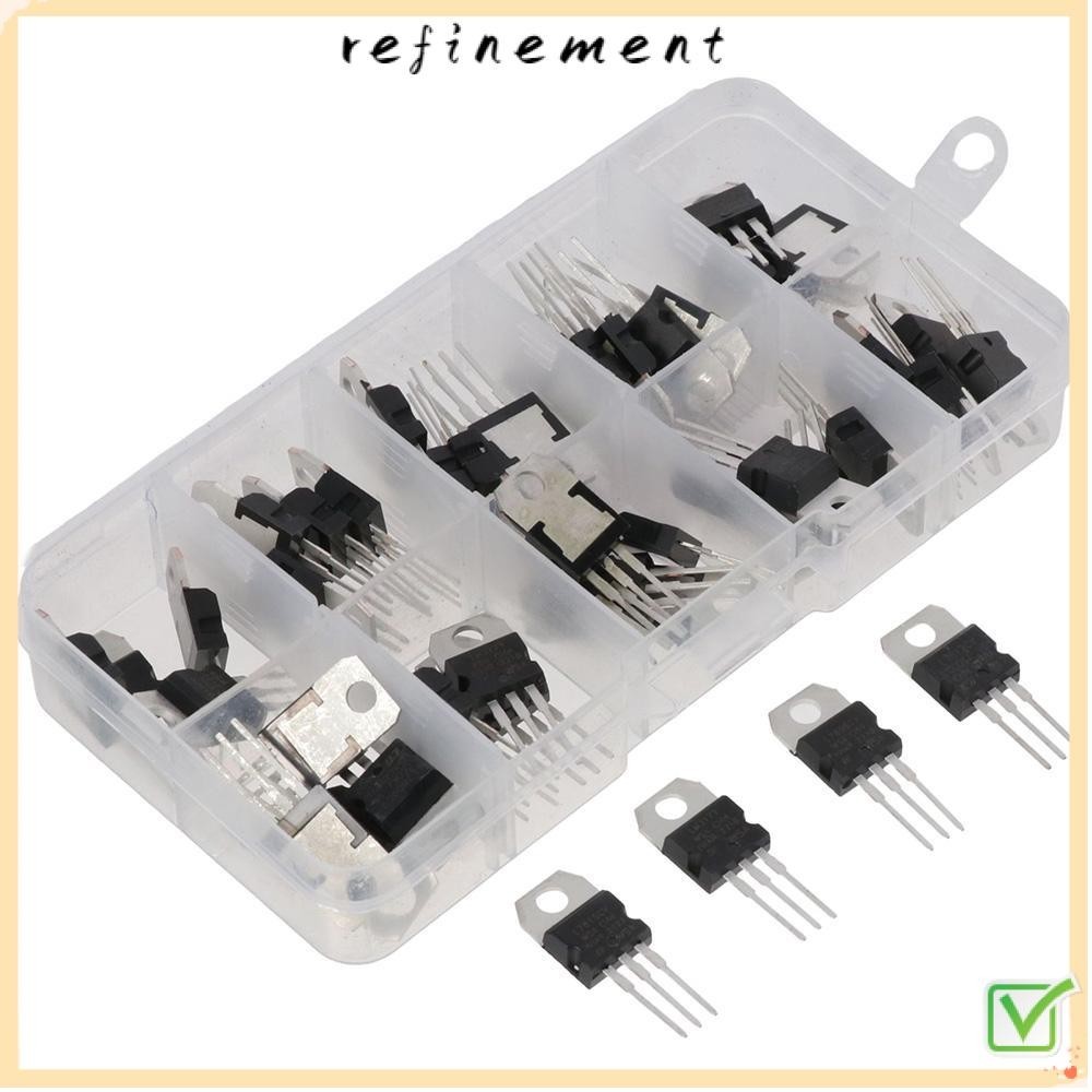 Refinement 50 ชิ้น TO-220 ทรานซิสเตอร์ Assortment, สีดํา 10 ค่า ...