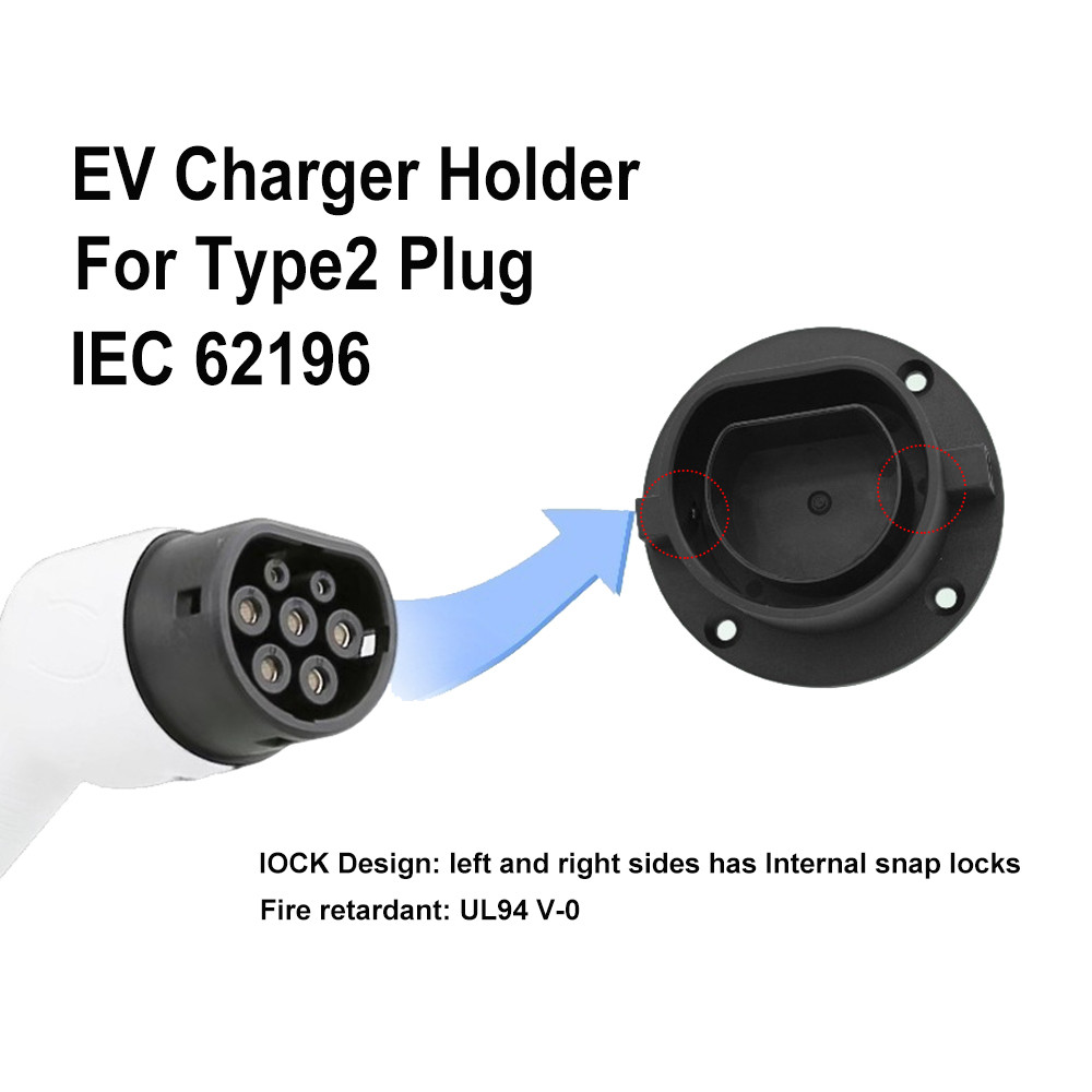 ไนลอนคุณภาพสูง EV Charger Bracket ประเภท 2 EU EVSE Wall Mount ไฟฟ้าสาย ...