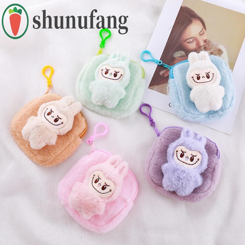 Unuf Labubu Key Ring, Anti-lost PP Cotton Labubu Coin Purse, Zipper Fur ...
