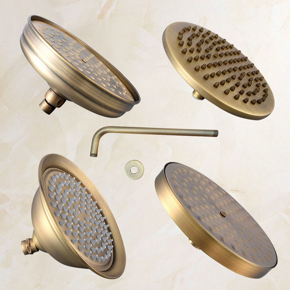 Round Vintage Retro Bathroom Rain Shower Head 8 นิ้ว Antique Brass ...