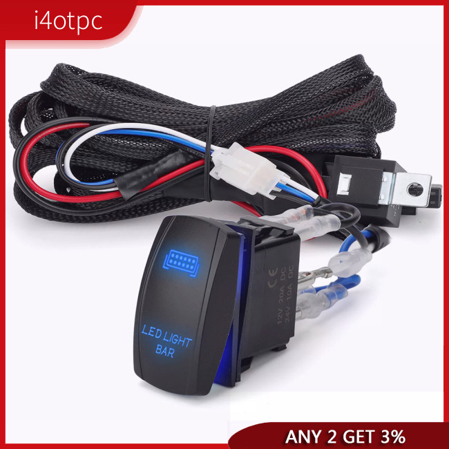 I4otpc Universal LED Light Bar ชุดสายไฟ, Heavy Duty 12/24V สวิตช์เปิด/ปิด, รถยนต์ติดตั้งง่าย ...