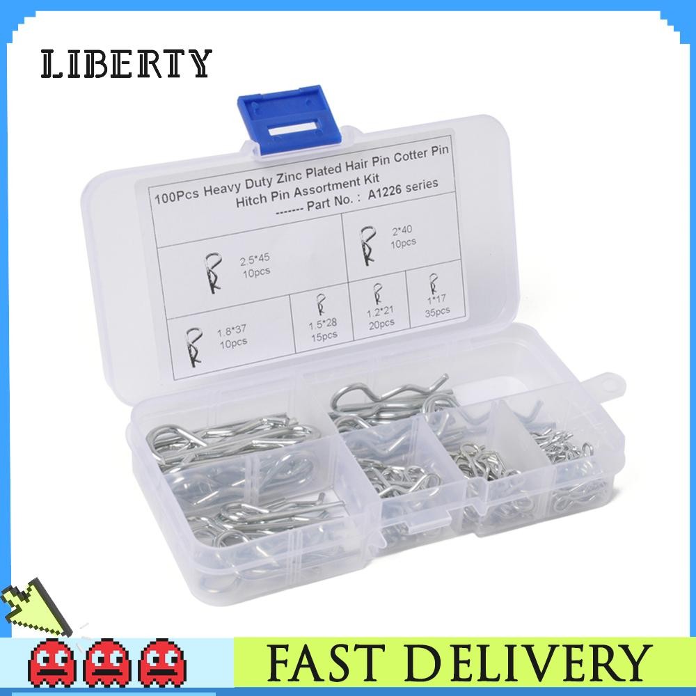 100 ชิ้น Cotter Pins เหล็กคาร์บอน R-shape Fastener Pins Pin Clamp ...
