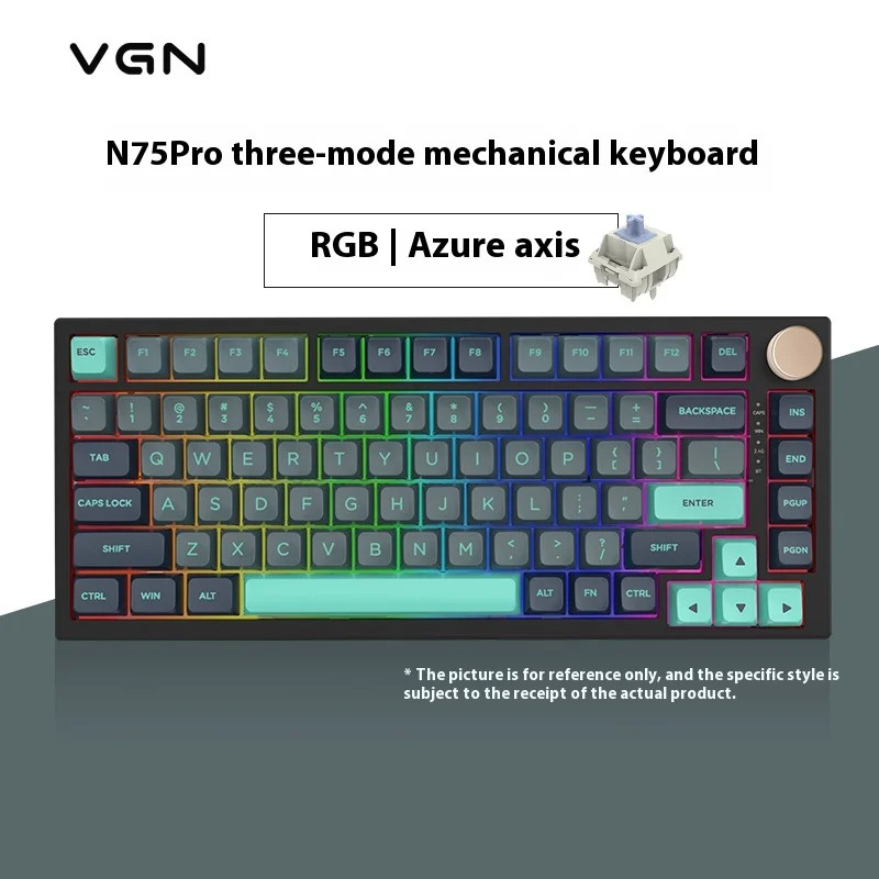 Vgn N75/N75PRO Hot Swappable Mechanical Keyboard แบบมีสายและไร้สาย 2.4G การปรับแต่งบลูทูธพร้อมปะ ...