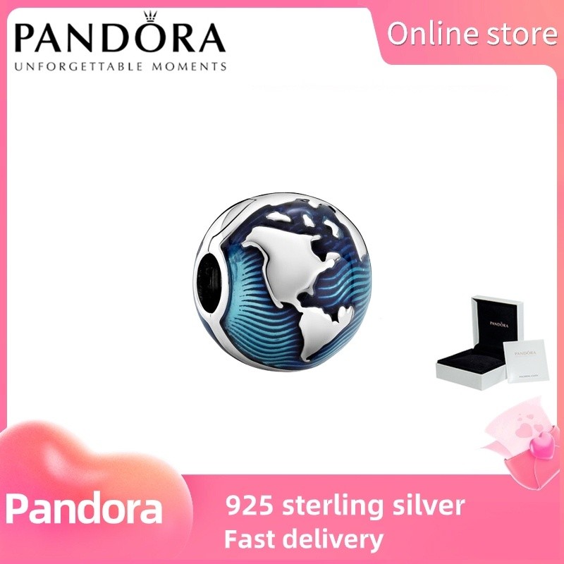 100% ของแท้ เงินสเตอร์ลิง S925 PANDORA [ 799429 C01]เสน่ห์คลิปลูกโลกสี ...