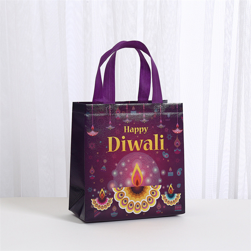 Diwali Gift Tote Bags, Deepavali นํากลับมาใช้ใหม่ไม่ทอ, สําหรับอุปกรณ์ ...