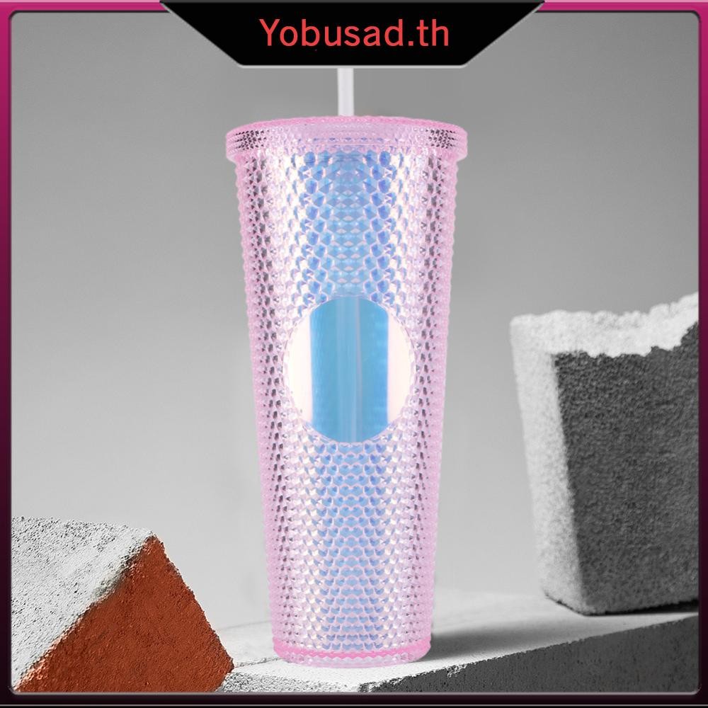 [Yobusad.th] 710ml ถ้วยฟางพลาสติกถ้วยชาฟองผนังคู่พร้อมฝาปิดสําหรับ Home & Outdoor | Shopee Thailand