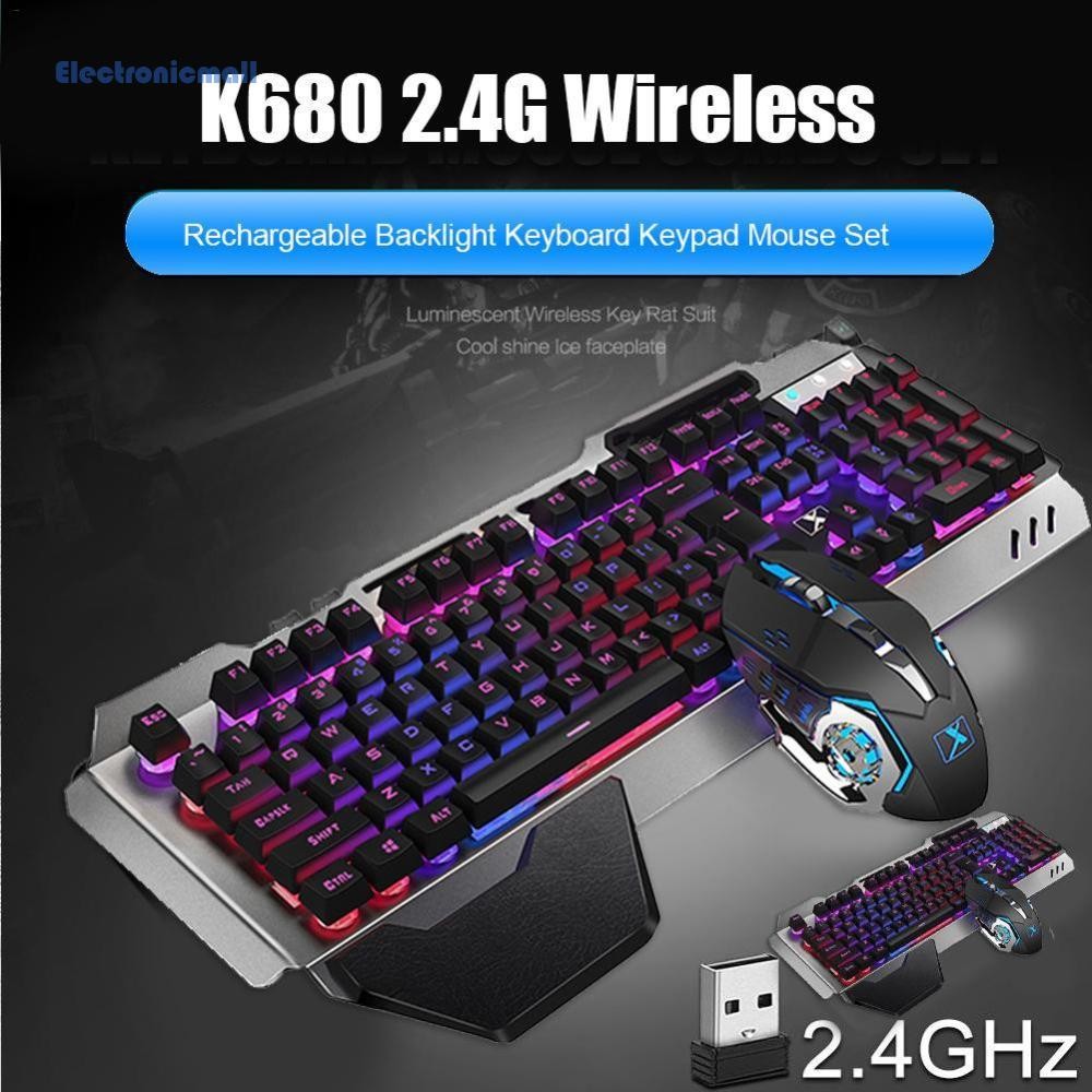 K680 2.4G Wireless Gaming แบบชาร์จไฟได้ Backlit Mechanical Feel ...