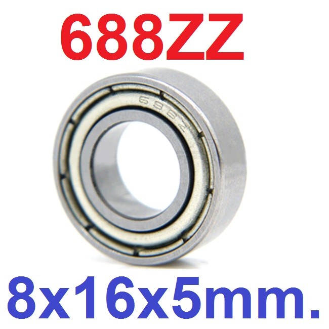 แบริ่ง 688zz Ball Bearing 8x16x5mm ใส่แกน 8mm Bearing steel 688-ZZ 8*16 ...
