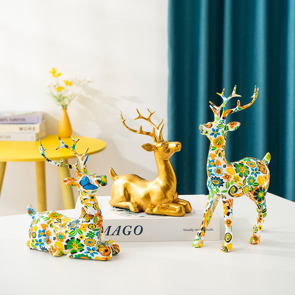 Cross-Border Water Transfer Lucky Deer เครื่องประดับยุโรปสไตล์ห้อง ...