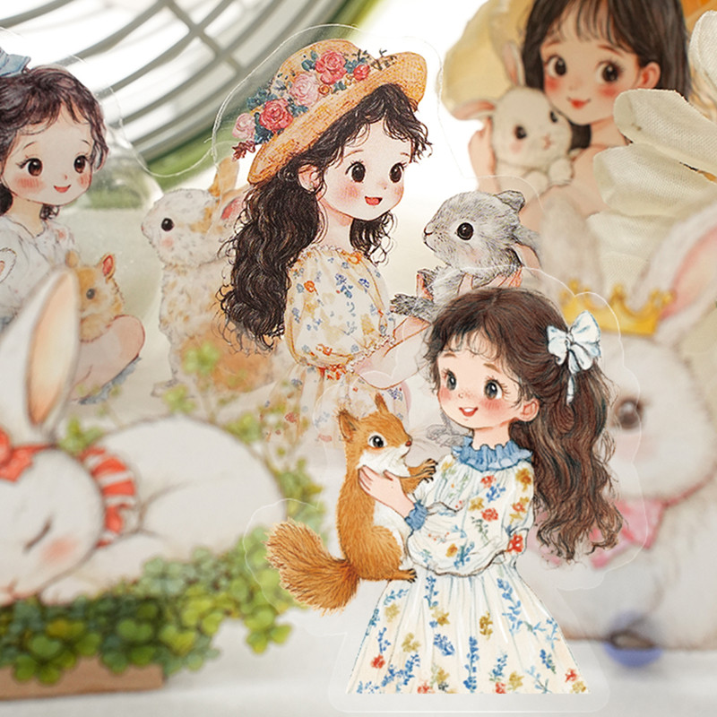 KOWEI 30 ชิ้น [ซีรีส์สหายของ Aya] การ์ตูนสัตว์เลี้ยงธีม DIY สติ๊กเกอร์ ...